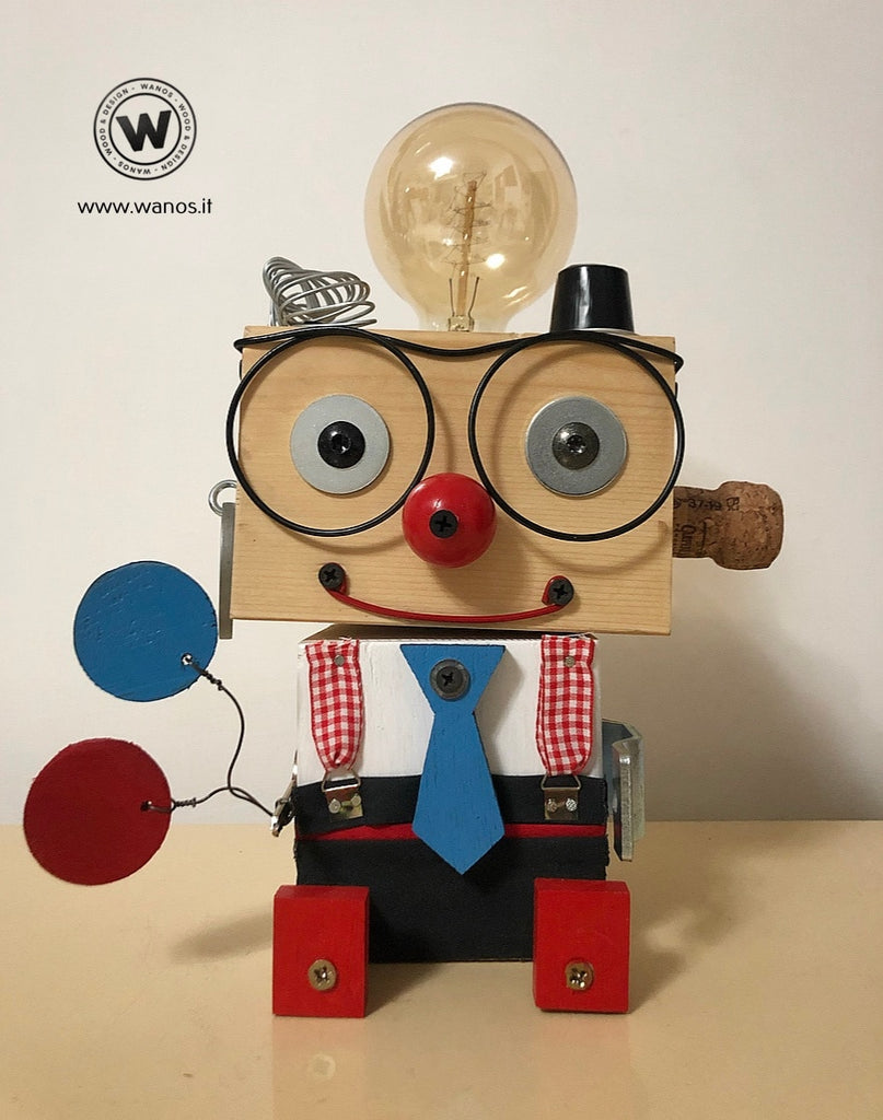 Robot Lamp "Clown" – Wanos Wood & Design
